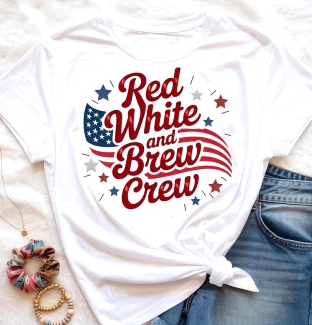 Red White and Brew Crew SVG PNG Bundle, USA Beer Lover Design, Matching ...