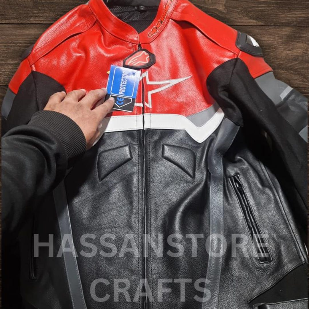 Alpinestars Mens Leather Motorcycle Motogp Racing Armour Safety Jacket ...