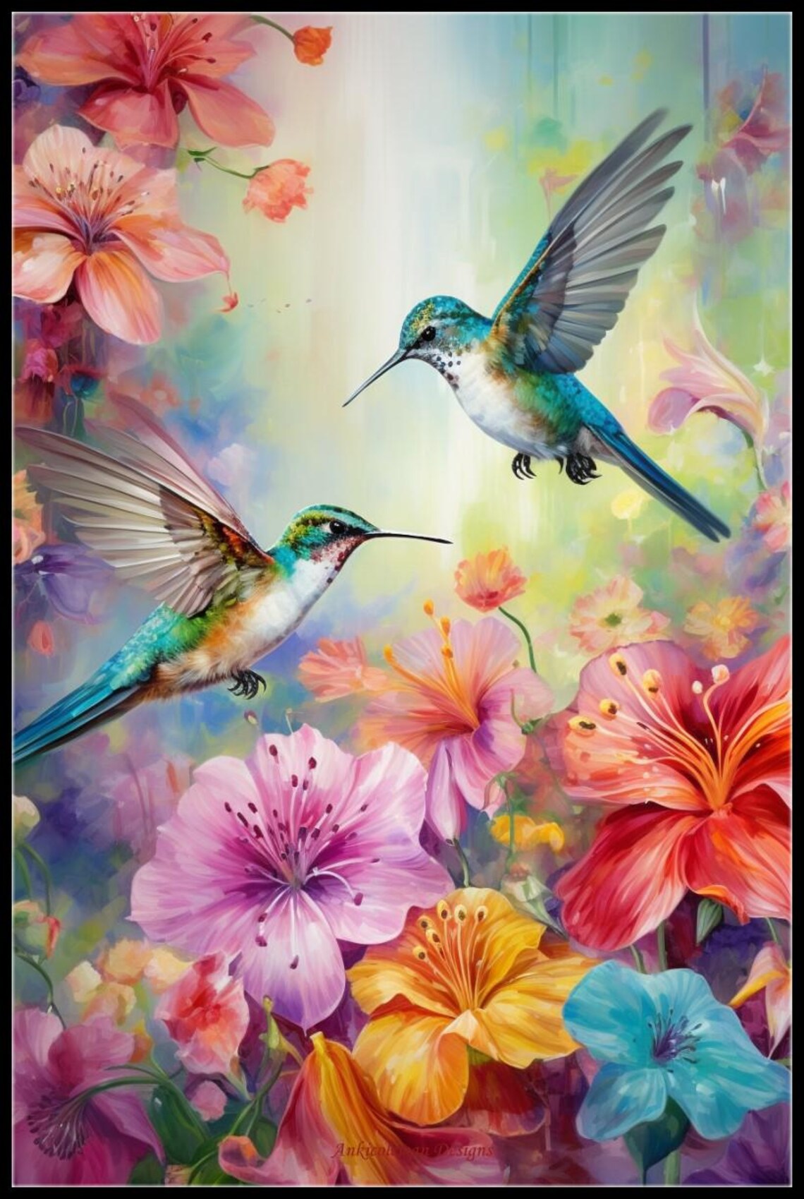 Fluttering Hummingbirds 2 Counted Cross Stitch Patterns Printable Chart ...