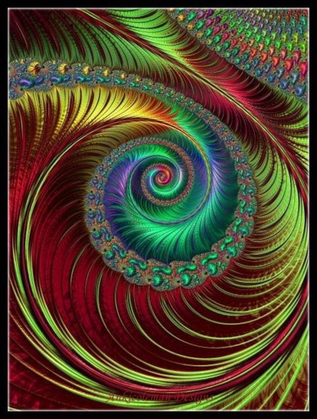 Fractal Spiral 25 - Counted Cross Stitch Patterns - Printable Chart PDF ...
