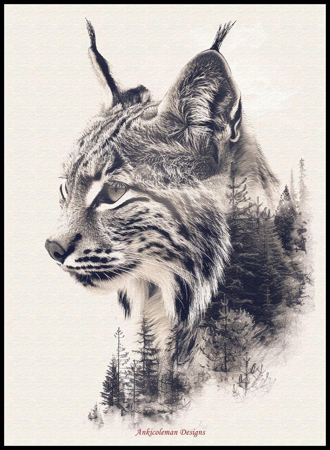 Abstract Bobcat - Counted Cross Stitch Patterns - Printable Chart PDF ...