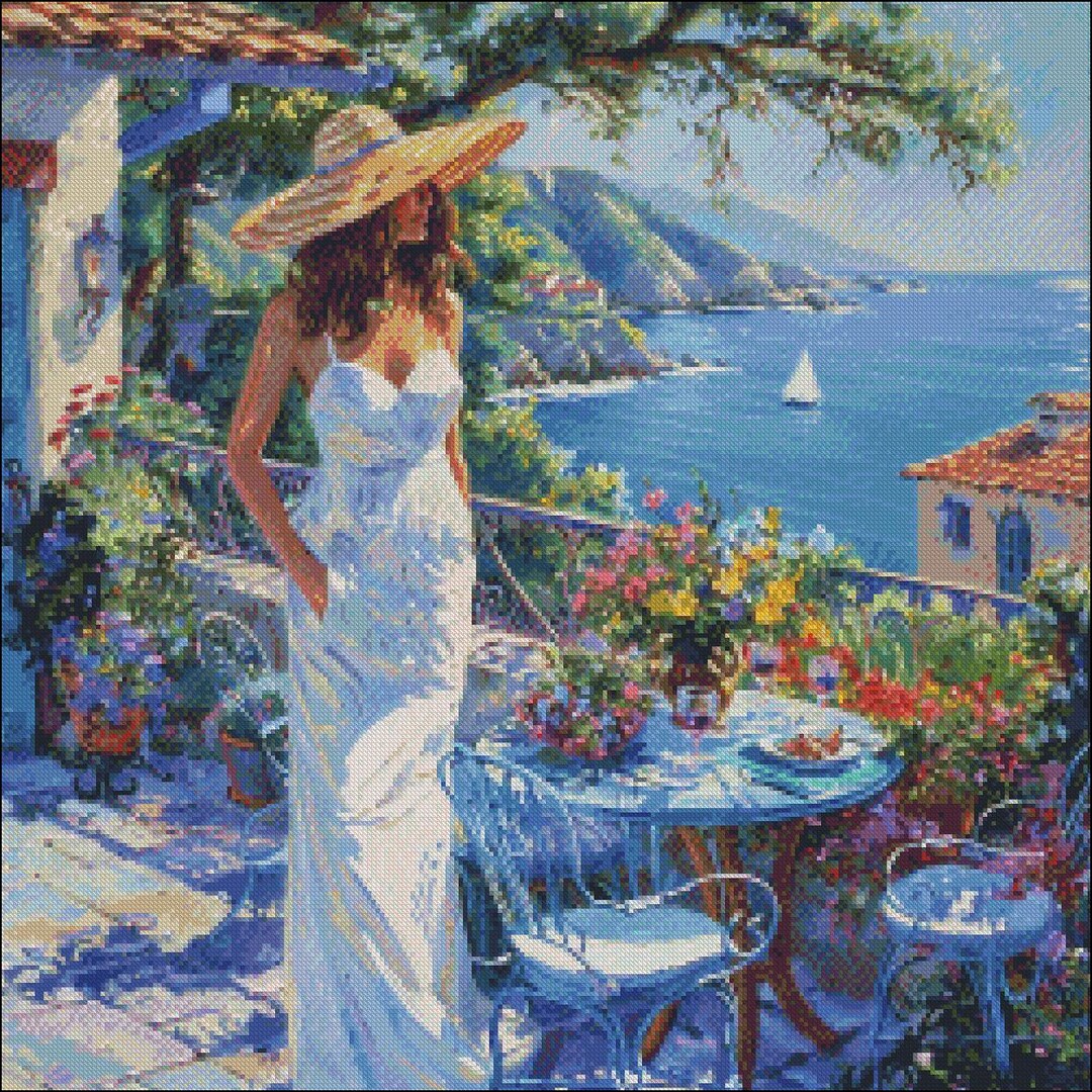 Cross Stitch Kit - Woman in Sun Hat - Lady Cross Stitch Pattern - DIY ...