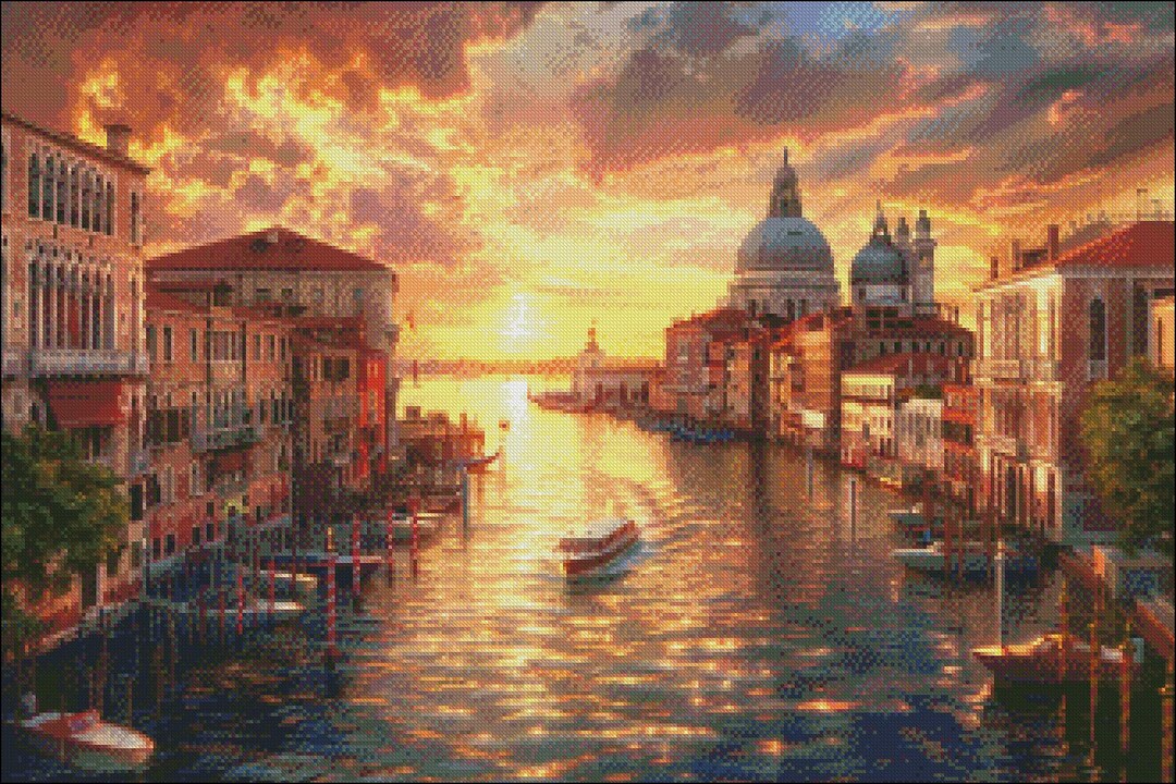 Cross Stitch Kit - Sunset in Venice 2 - Venice Cross Stitch Pattern ...