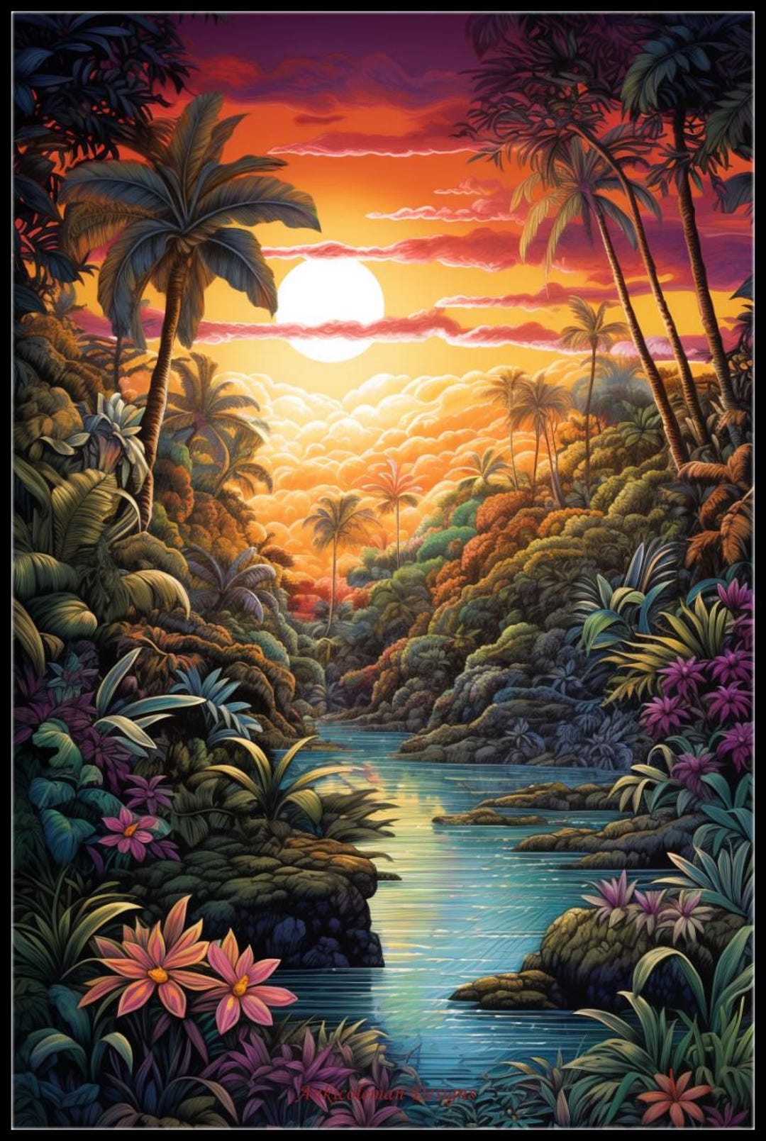 Tropical Oasis 2 - Counted Cross Stitch Patterns - Printable Chart PDF ...