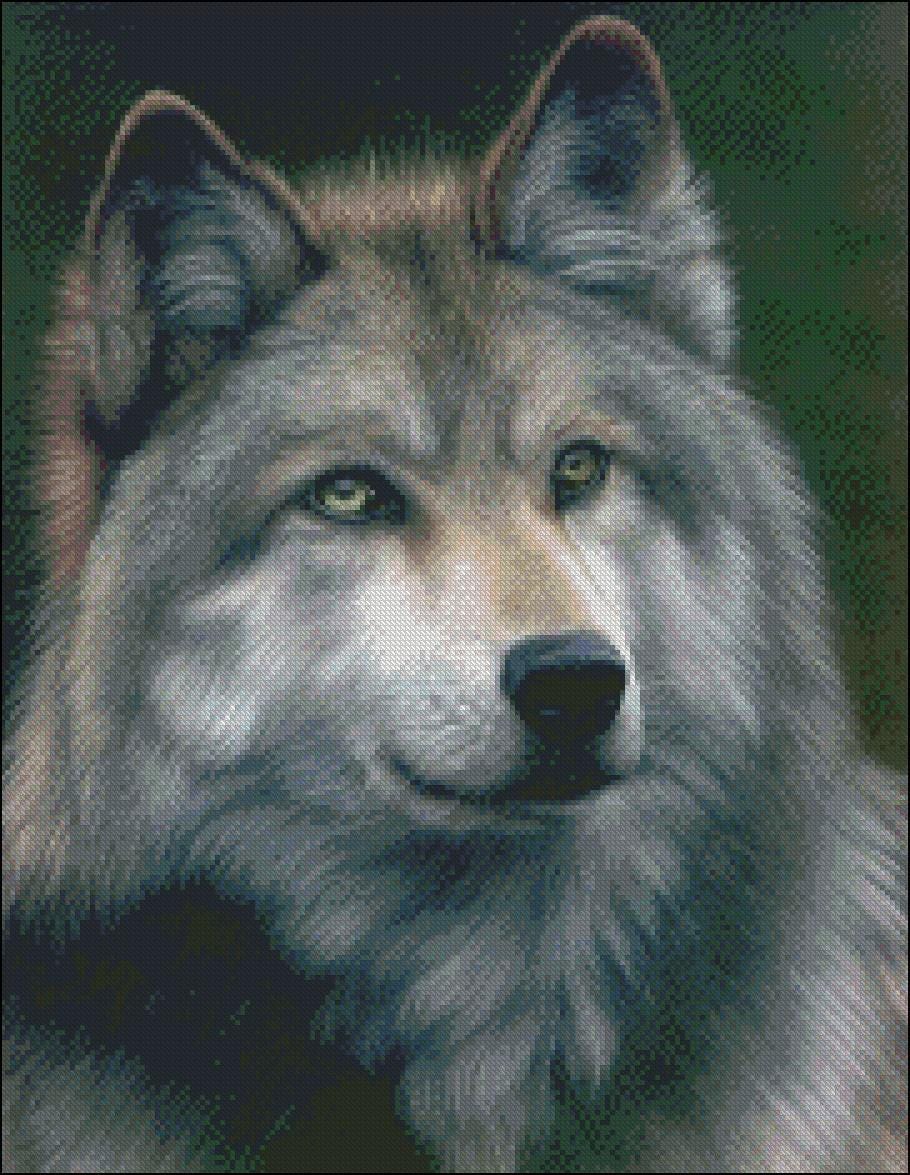 Grey Wolf - Counted Cross Stitch Patterns - Printable Chart PDF Format ...