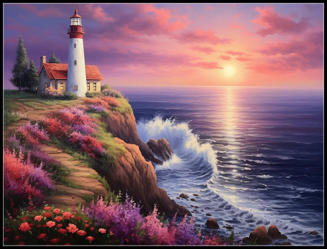 Cozy Cove Lighthouse 5 - Counted Cross Stitch Patterns Printable Chart ...