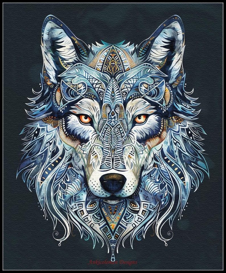 Majestic Wolf - Counted Cross Stitch Patterns - Printable Chart PDF ...