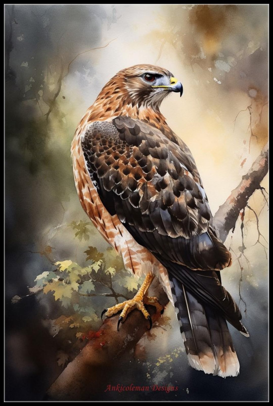 A Hawk - Counted Cross Stitch Patterns - Printable Chart PDF Format ...