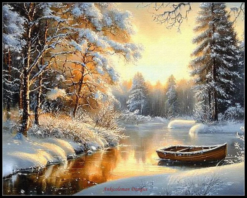 Sunset Forest - Counted Cross Stitch Patterns Printable Chart PDF ...