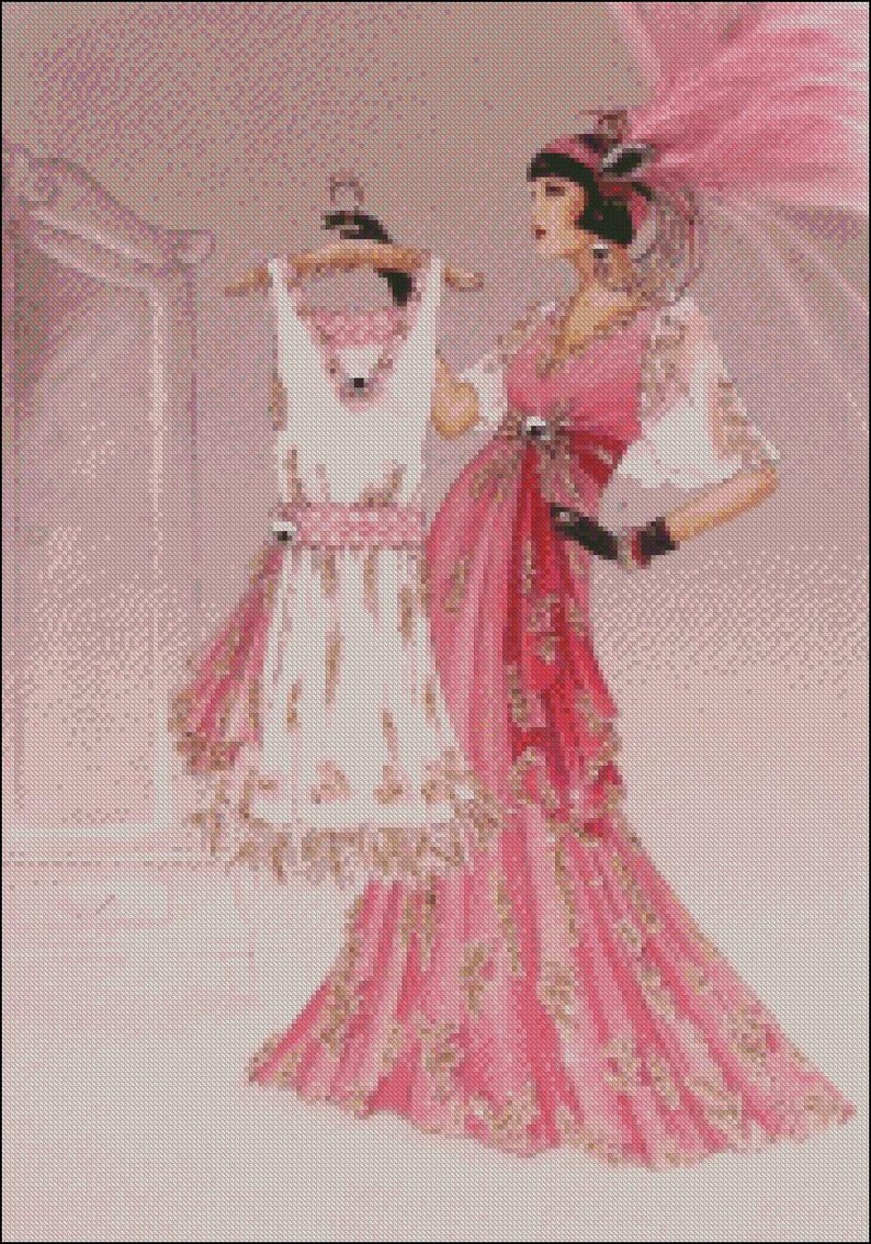 Deco Lady 2-19 - Counted Cross Stitch Patterns - Printable Chart PDF ...