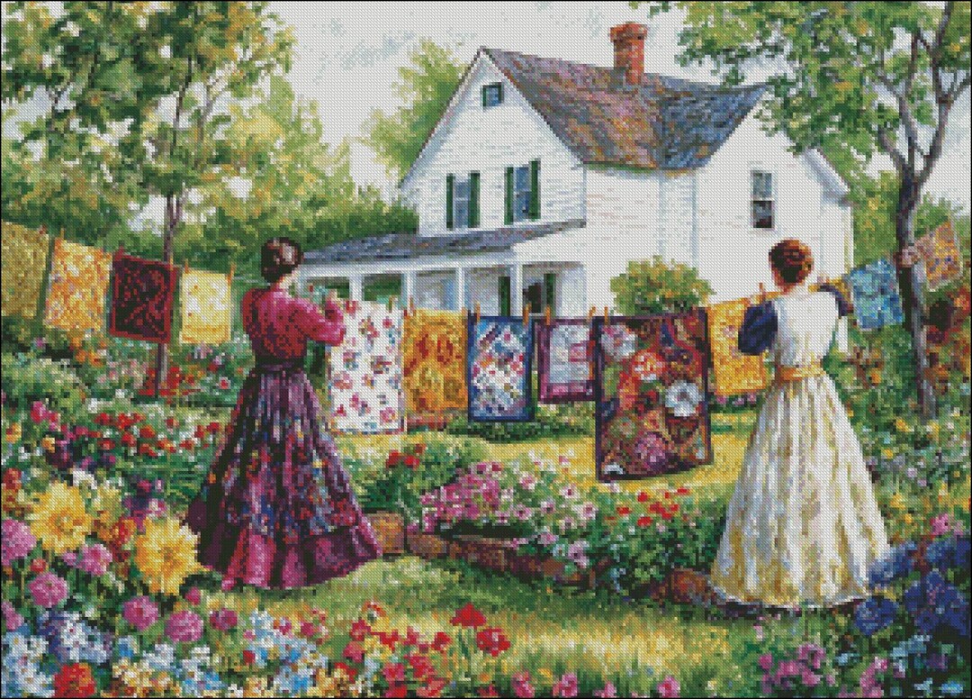 Cross Stitch Kit - Amish Quilts 1 - Amish Cross Stitch Pattern - DIY ...
