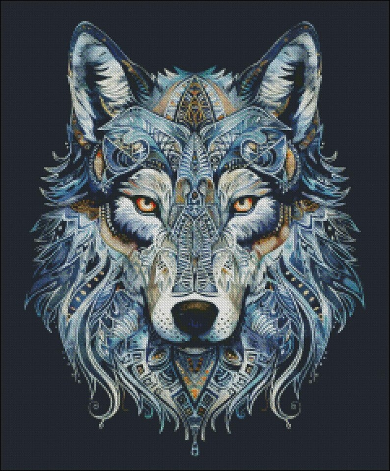Majestic Wolf - Counted Cross Stitch Patterns - Printable Chart PDF ...
