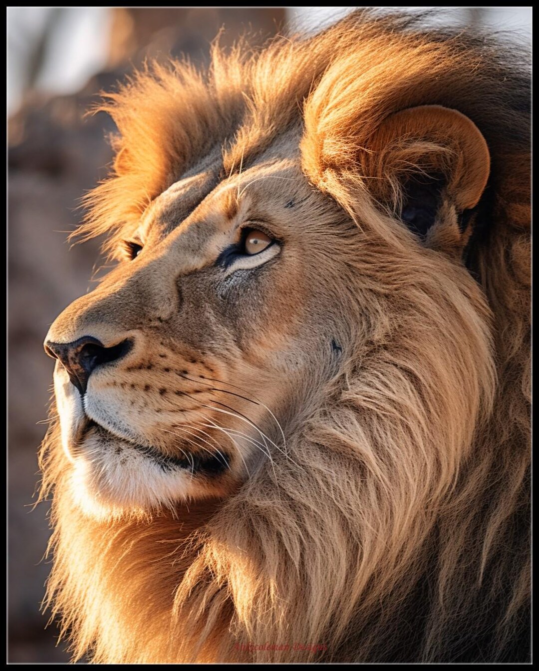Portrait of Lion 4 - Counted Cross Stitch Patterns - Printable Chart ...