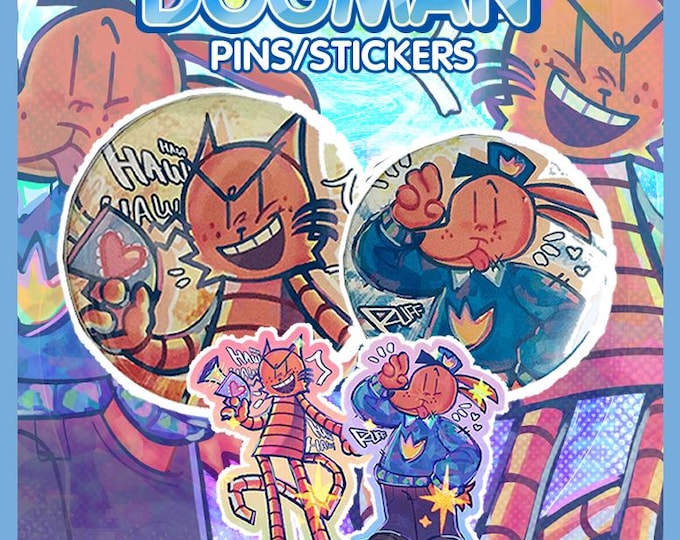 PREORDER: Dog Man - 3'' Pins/stickers (petey + Dog Man) - Etsy