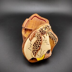 Handmade Wooden Sea Turtle Puzzle Box: Coastal Hidden Compartment - Etsy