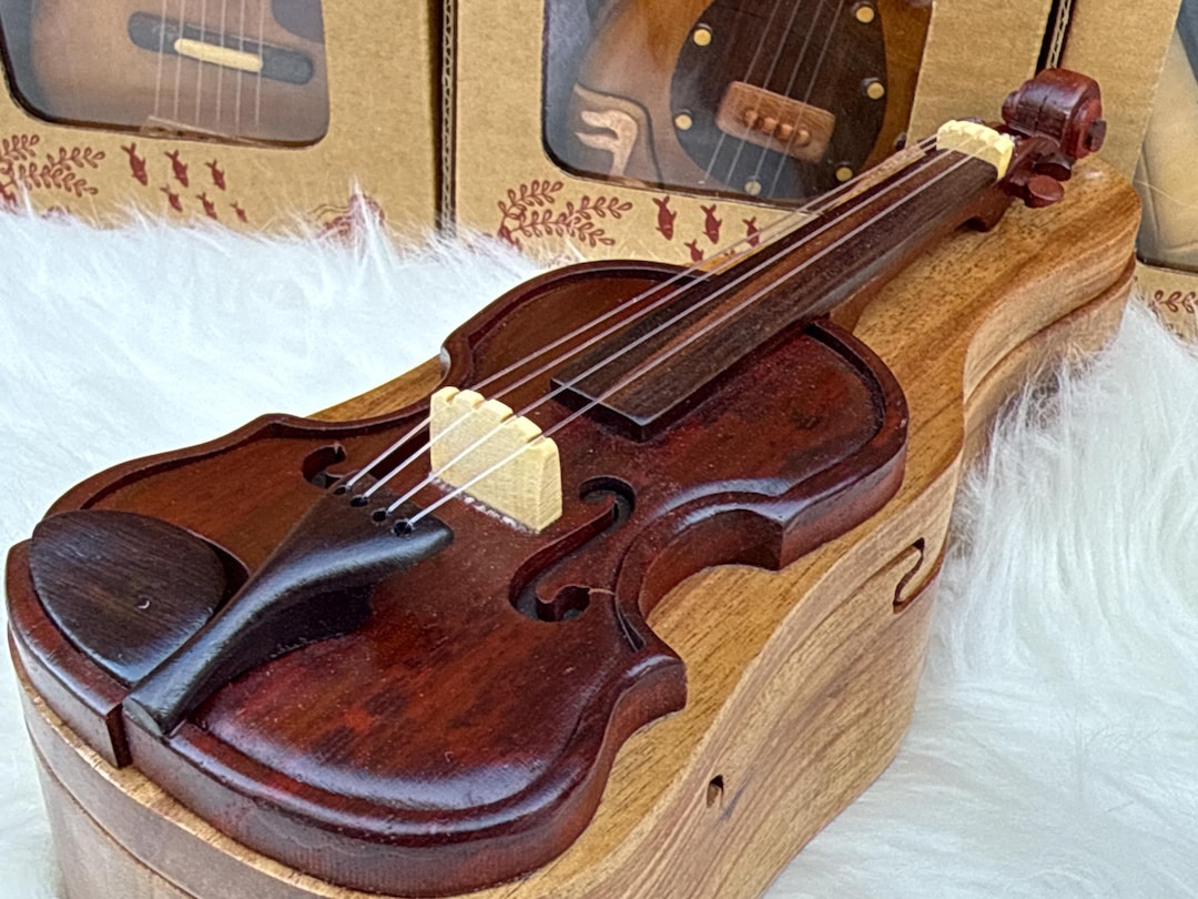 Handmade Wooden Violin Puzzle Box – Secret Compartment Jewelry Storage ...