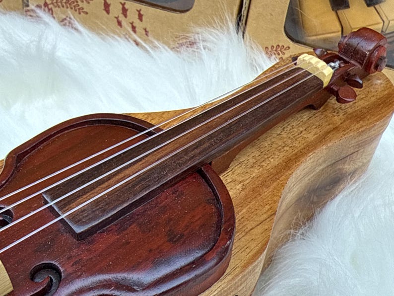 Handmade Wooden Violin Puzzle Box – Secret Compartment Jewelry Storage ...