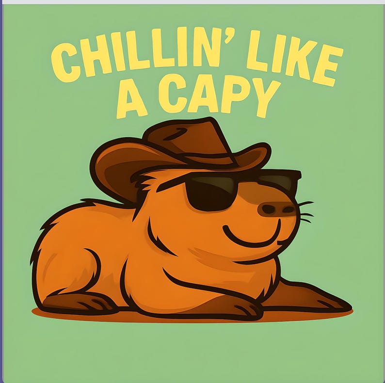 Capybara Chillin' With Cowboy Hat! - Etsy