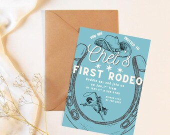 Rodeo Cowboy Kid's Birthday Invitation Template Download - Etsy