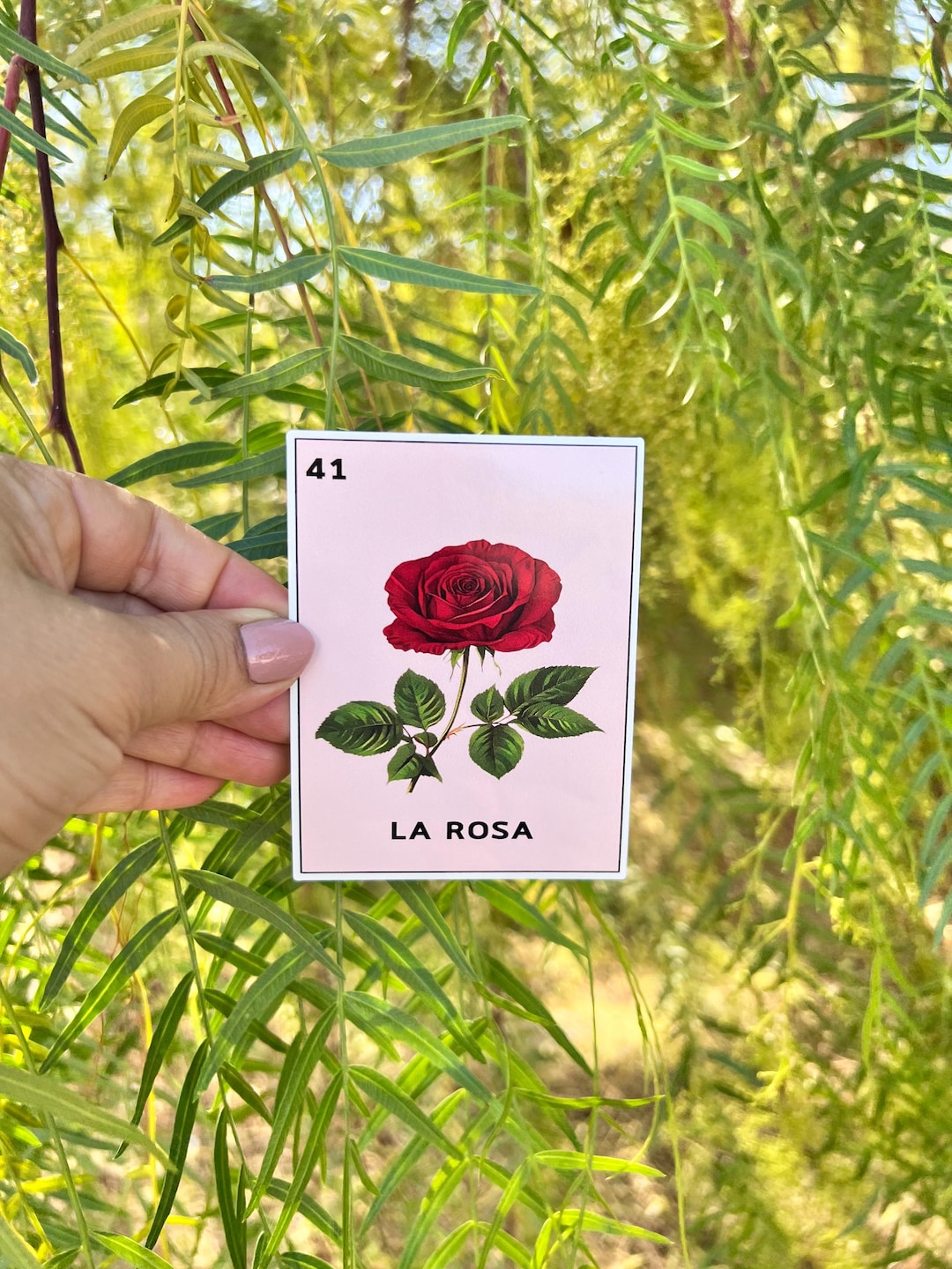La Rosa Lotería Art Vinyl Sticker –mexican Folk Art, Traditional ...