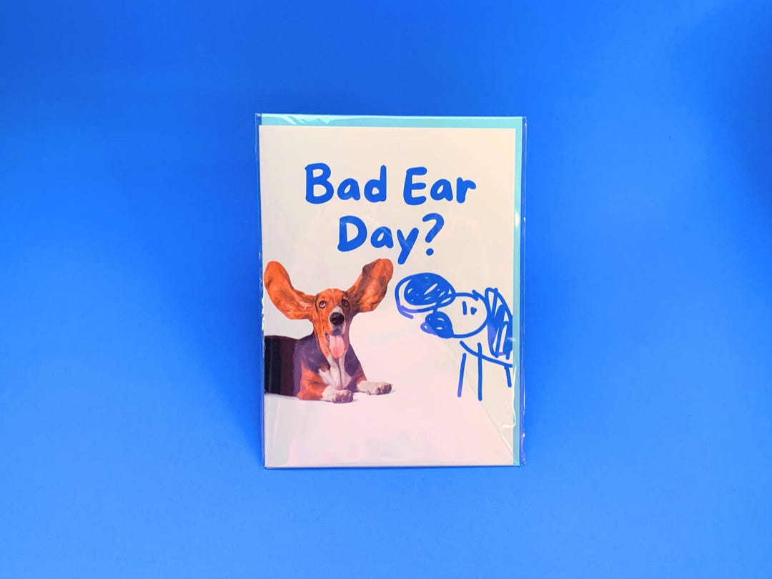 Bad Ear Day?|greeting Card|birthday Card|blank| Dumb Dog - Etsy