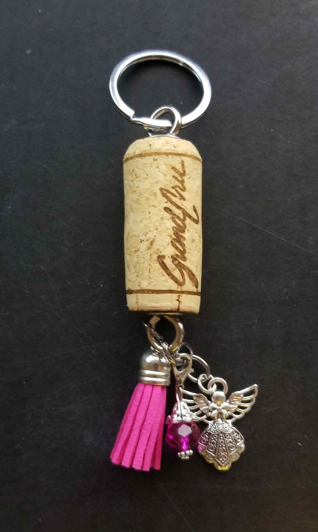 Guardian Angel Keychain | Eco Friendly | Upcycled Wine Cork Keychain ...