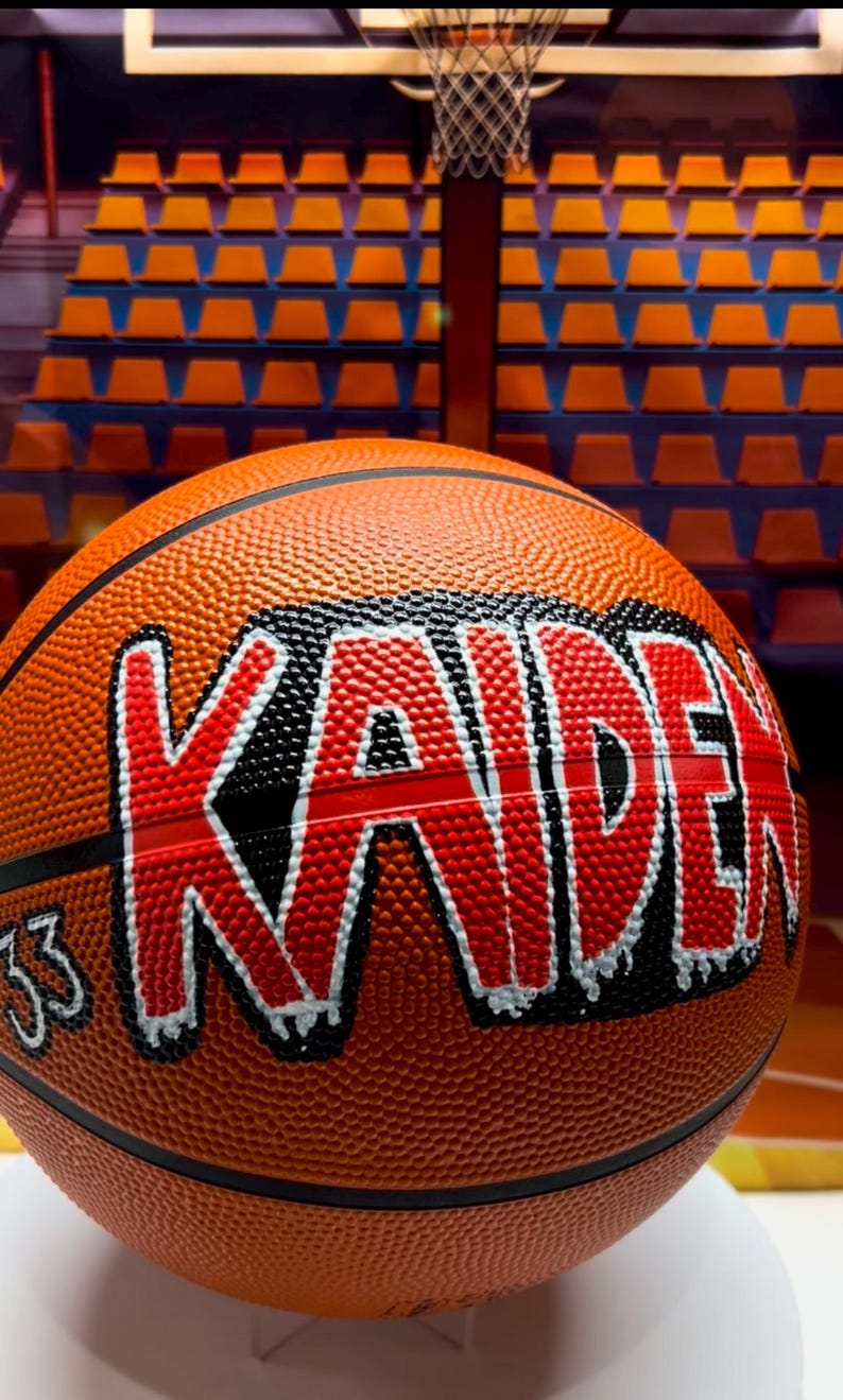 Hand Painted Basketball by Dunkart - Etsy