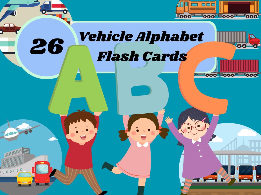 Vehicle Alphabet Digital Flash Cards - Etsy