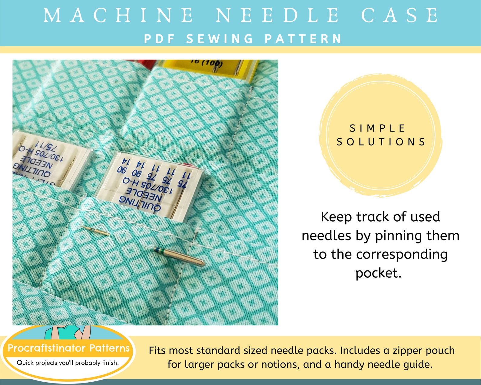 Machine Needle Case Sewing Pattern PDF With Size Guide (printable) - Etsy