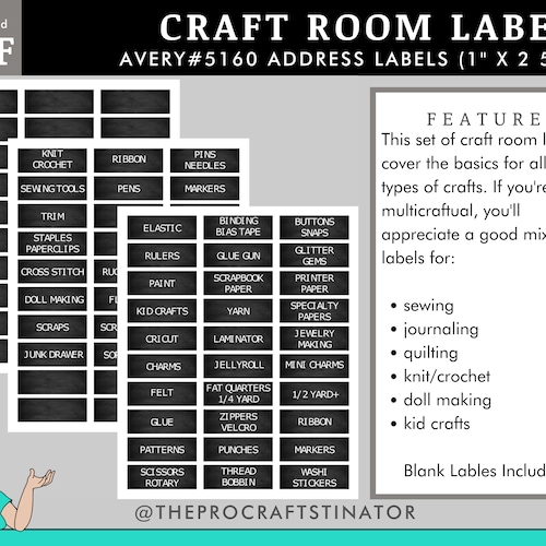 Printable Craft Room Labels - Etsy