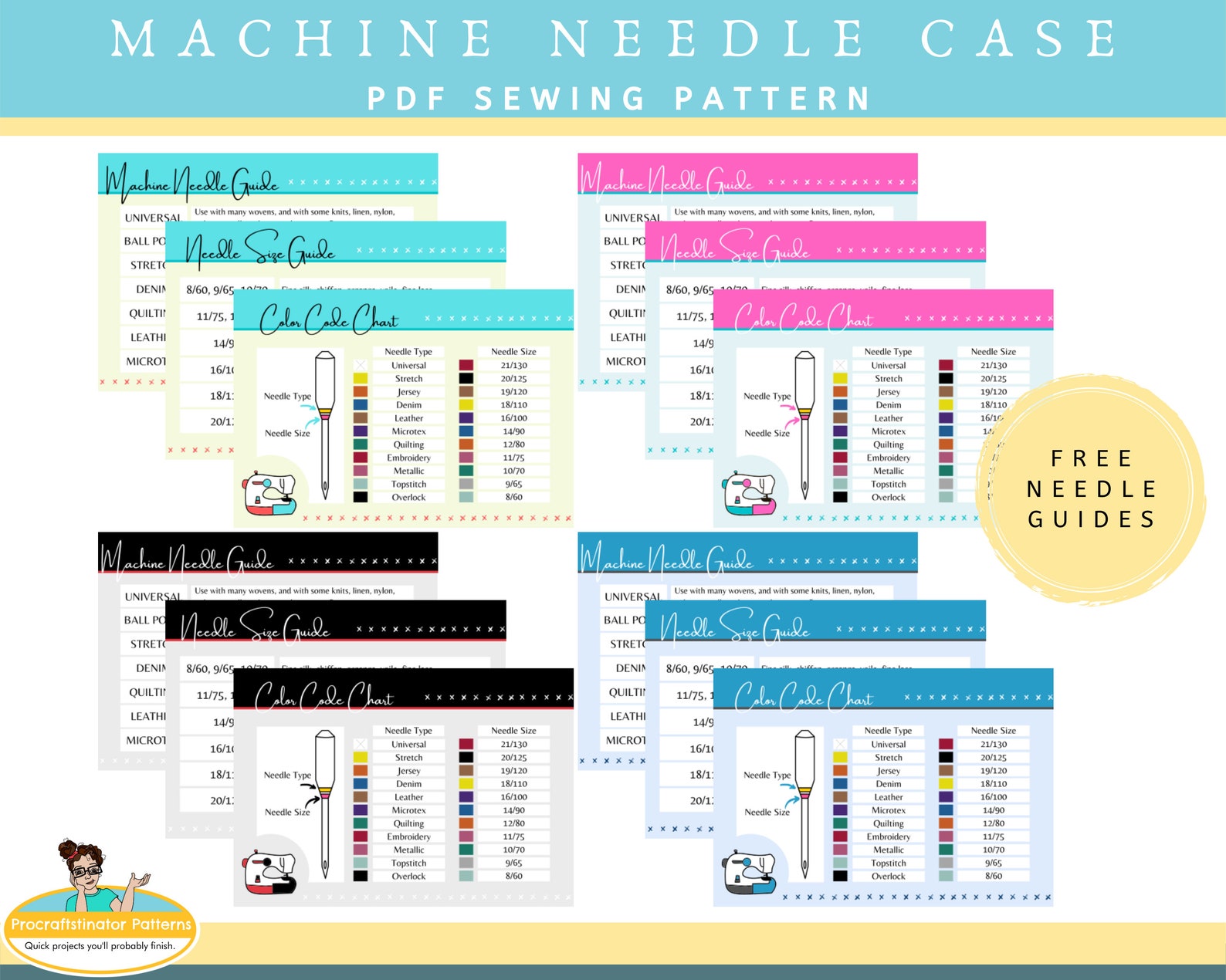 Machine Needle Case Sewing Pattern PDF With Size Guide (printable) - Etsy