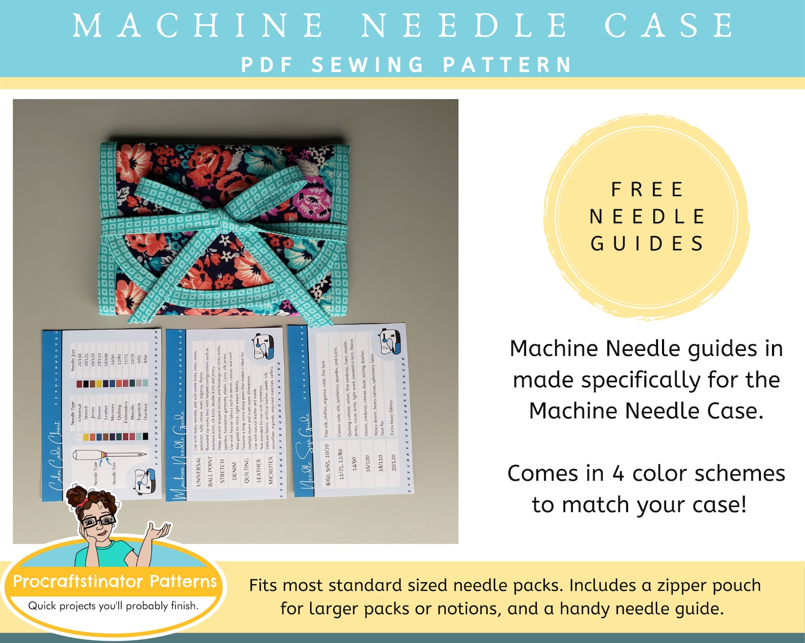 Machine Needle Case Sewing Pattern PDF With Size Guide (printable) - Etsy