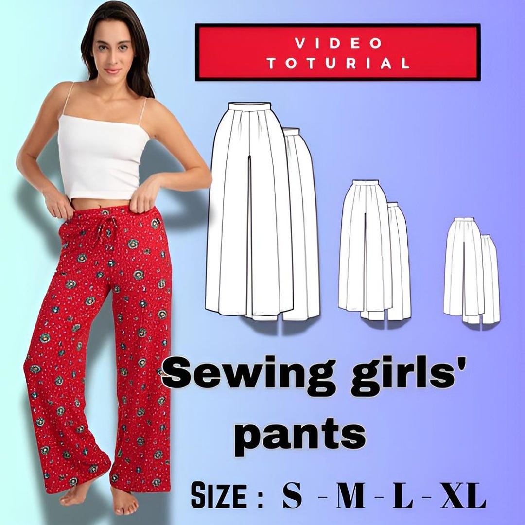 Easy Pants Sewing Pattern Video Tutorial - DIY Pants Making Guide ...