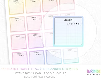 Months Planner Stickers - Pastel Rainbow - Printable Functional Planner ...