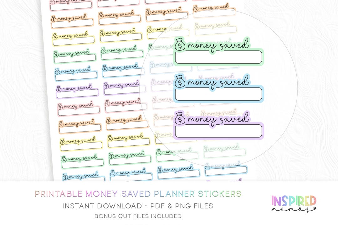 Money Saved Planner Stickers - Icon Planner Stickers - Printable ...