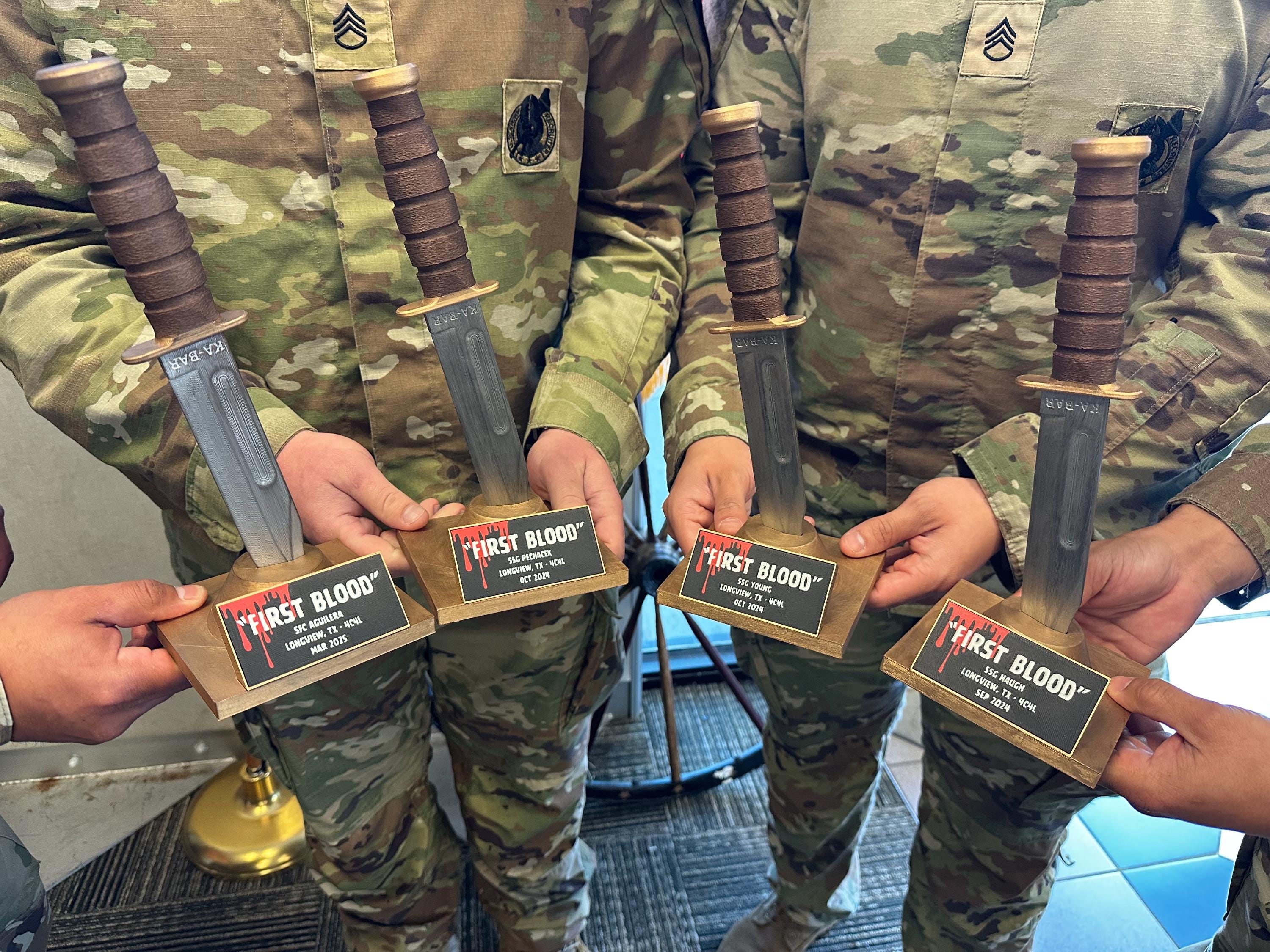 Custom Knife Trophy – 3D Printed Military Award for First Wins ...