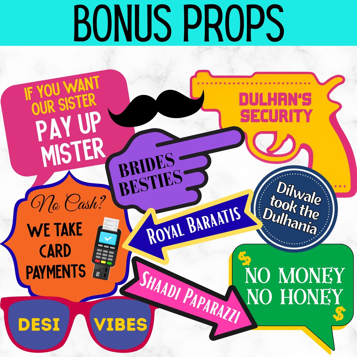 Desi Wedding Props Sign | Dholki Sangeet Mehndi Decoration | Bollywood ...
