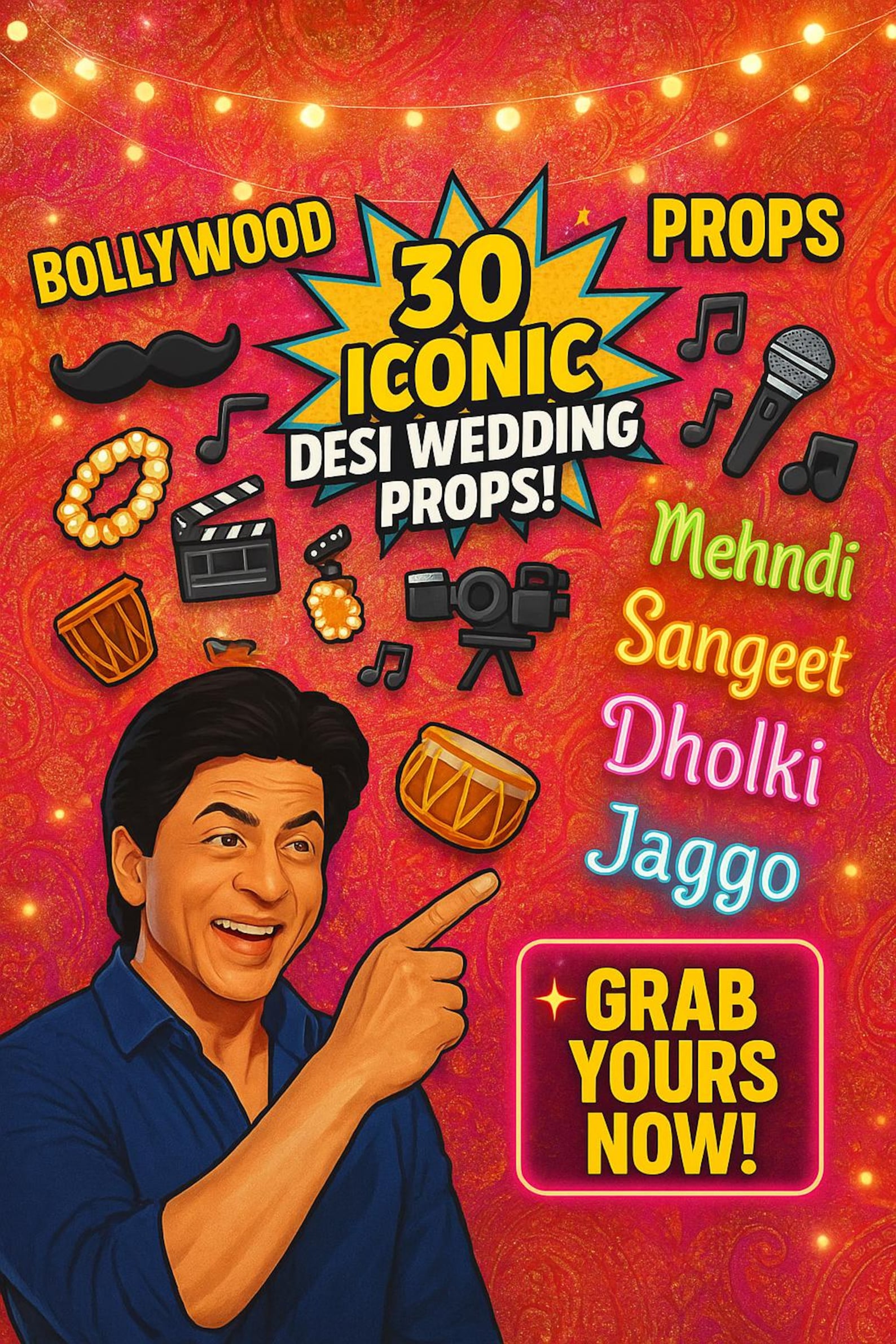 Desi Wedding Props Sign | Dholki Sangeet Mehndi Decoration | Bollywood ...