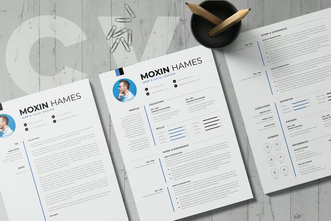 Professional Curriculum Vitae Template | Editable Resume & Cover Letter ...