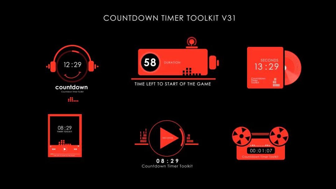 Countdown Timer Toolkit V3.1 After Effects Template | Dynamic Countdown Animations | Motion ...