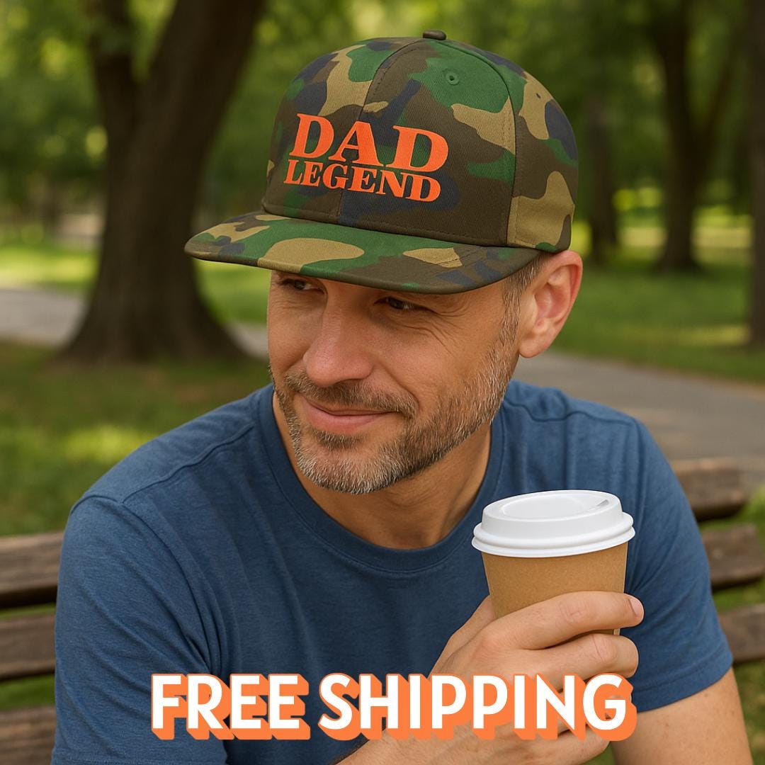 DAD LEGEND Flat Bill Snapback Hat, Unique Gift for Fathers Day, Stylish ...