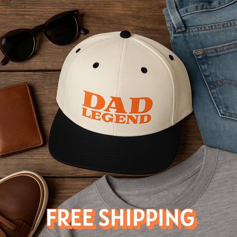 DAD LEGEND Flat Bill Snapback Hat, Unique Gift for Fathers Day, Stylish ...