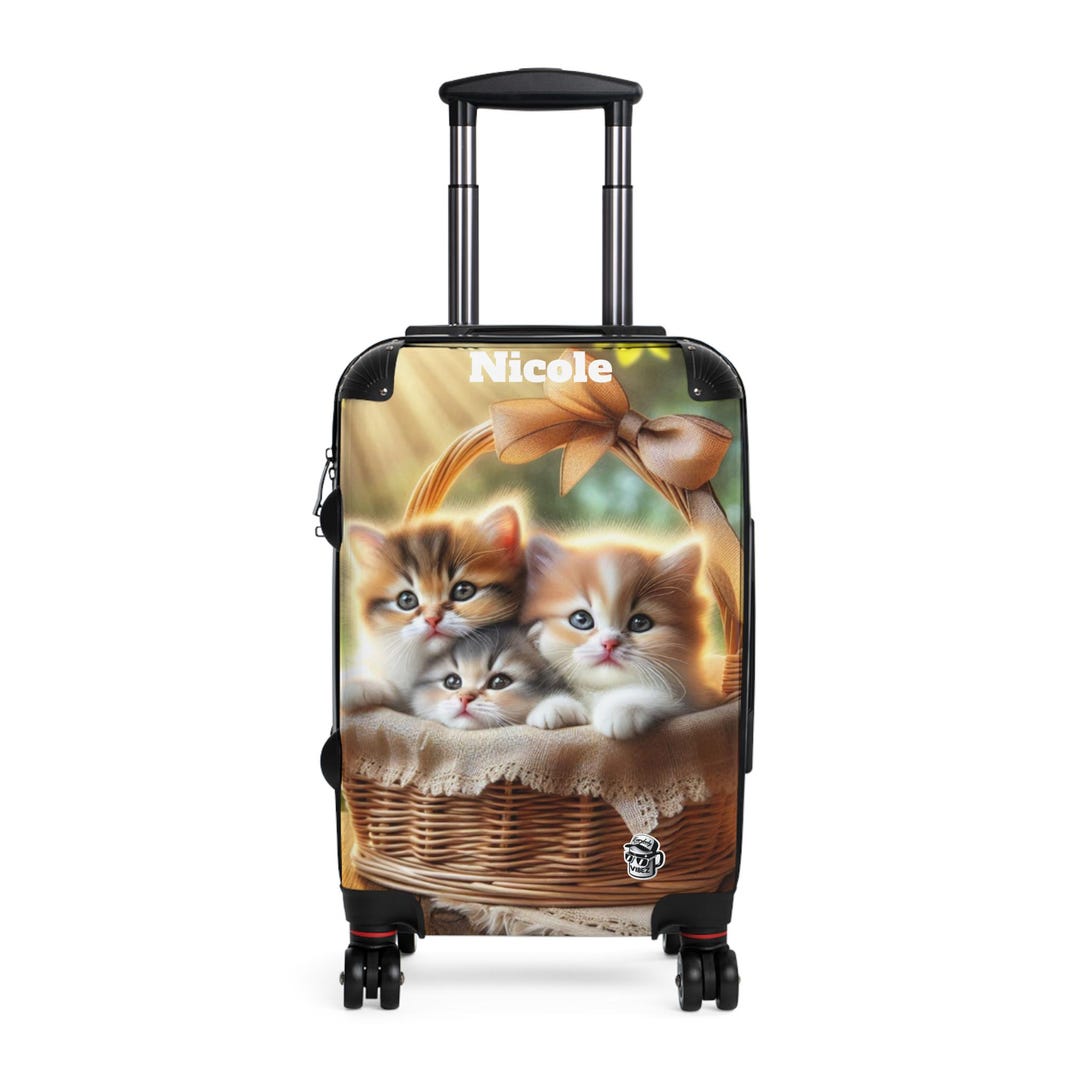 Cute Kittens Personalized Suitcase | Basket of Kittens Stylish Designer ...