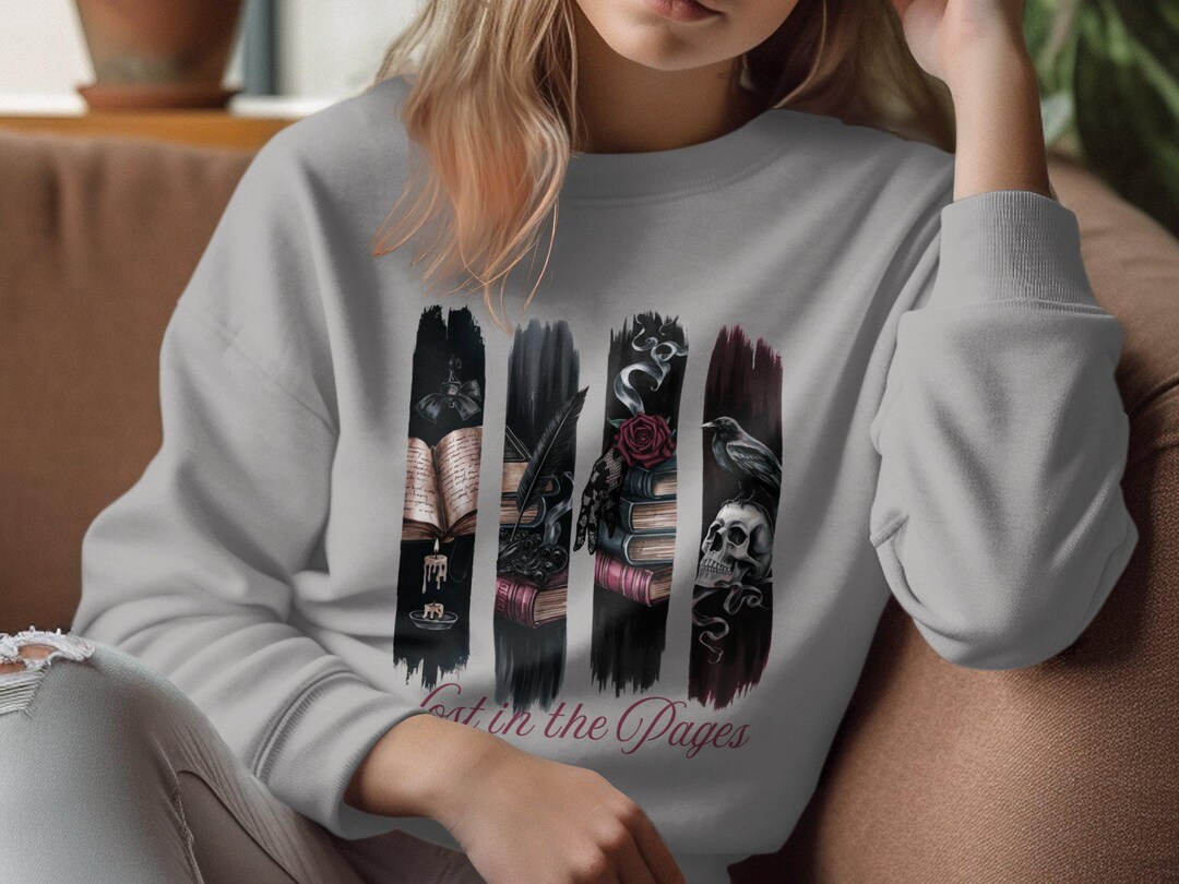 Vintage Gothic Book Art Print, Skull and Raven Illustration, Romantic ...