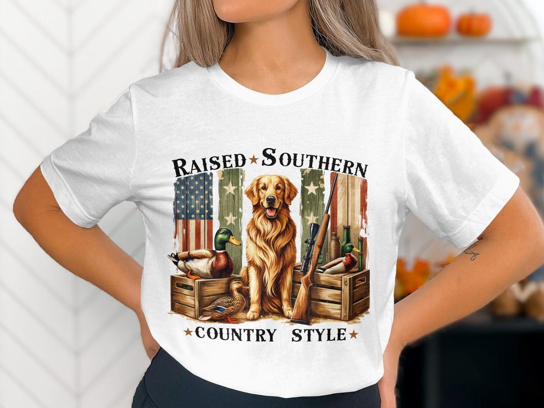 Raised Southern Country Style PNG Digital Download, Hunting Dog Rifle ...