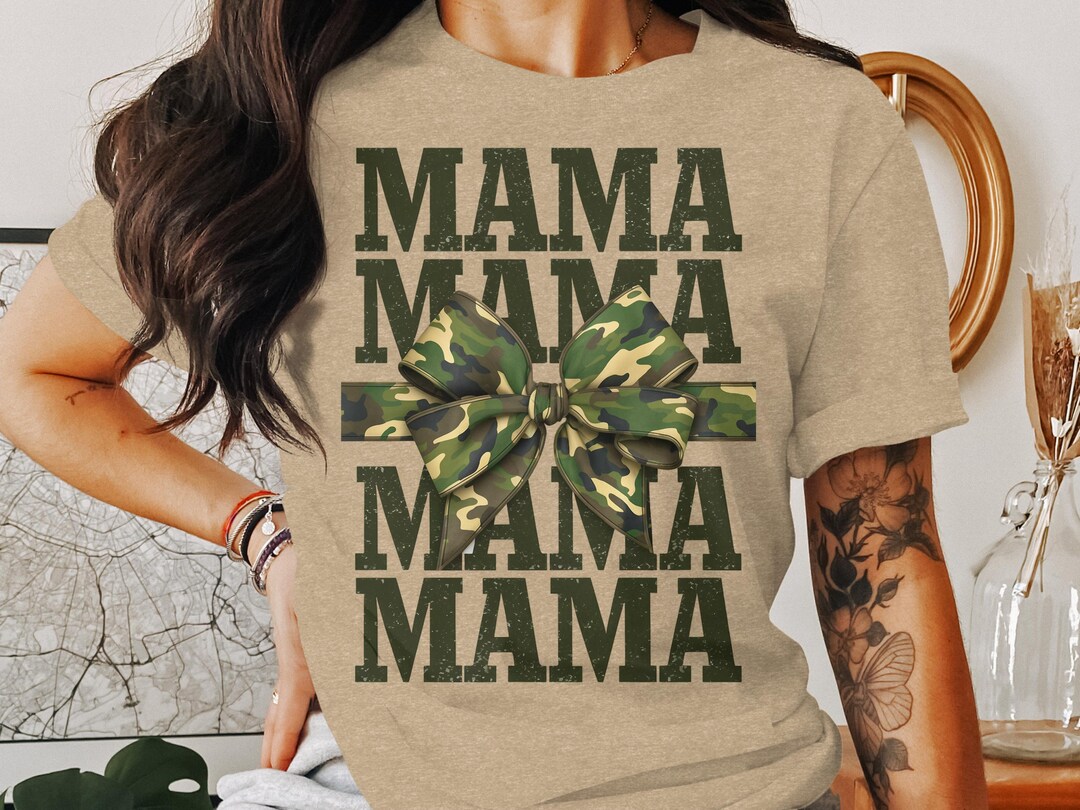Coquette Bow Mama Digital PNG, Camo Bow Mama Design, Instant Download ...