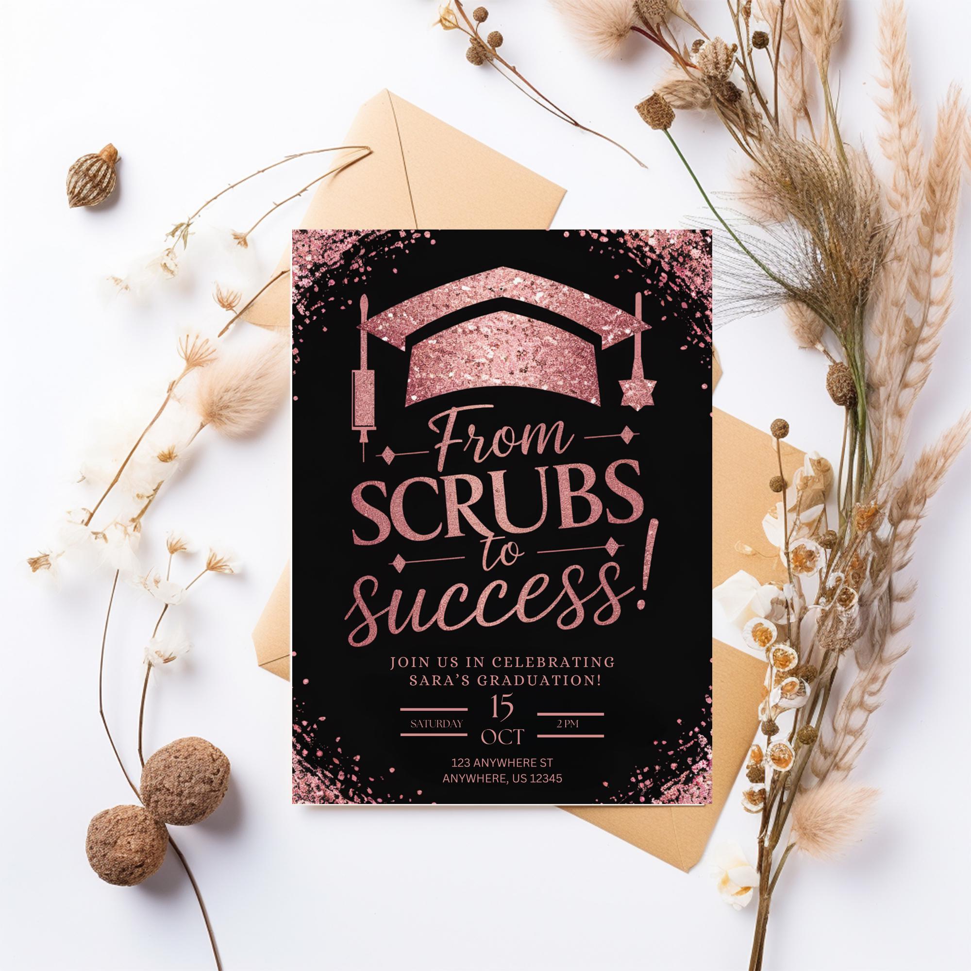 Nursing Graduation Invitation Template: Editable Party Invite (digital ...
