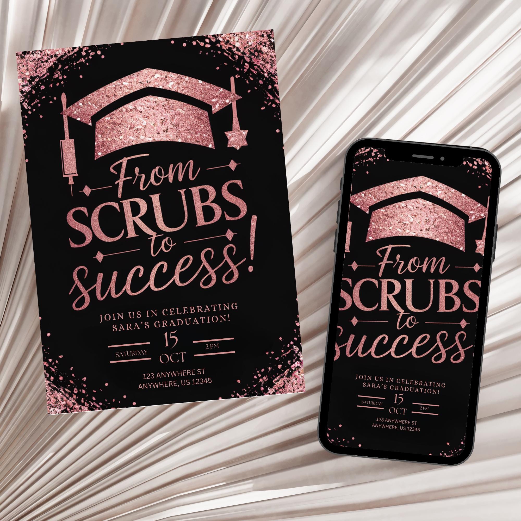 Nursing Graduation Invitation Template: Editable Party Invite (digital ...