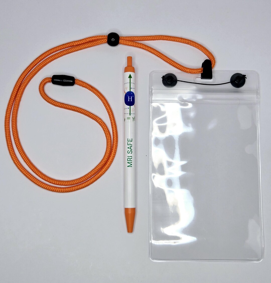MRI Safe 34" Lanyard With Breakaway Clasp and (3x5) Clear Badge Holder ...