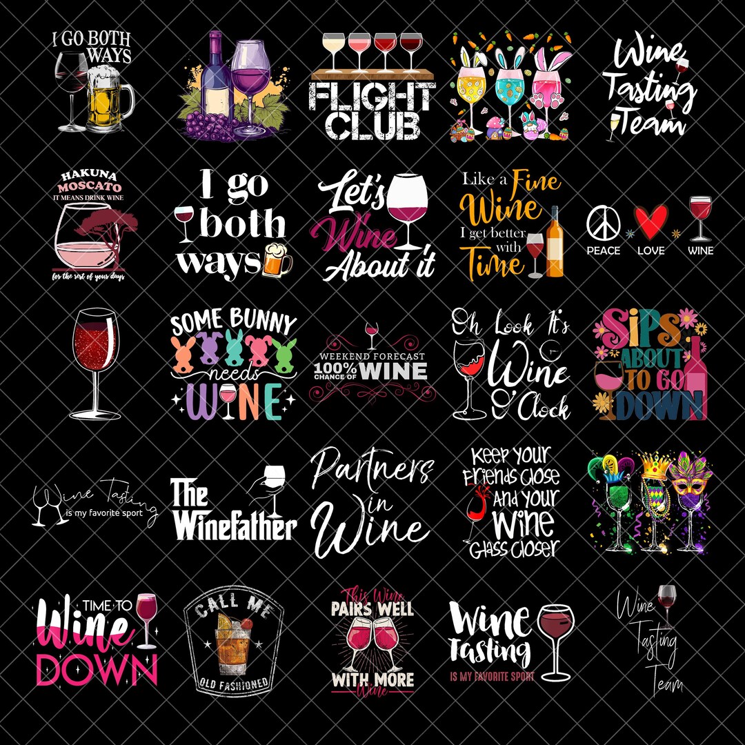 Wine Png Bundle, Wine Png, Alcohol Png Bundle, Wine Glass Png, Funny ...